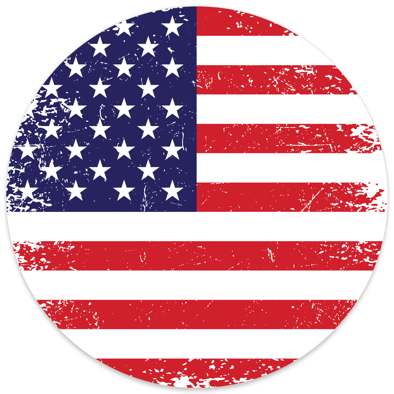 Distressed American Flag Round Decal - One Nation – Stickios